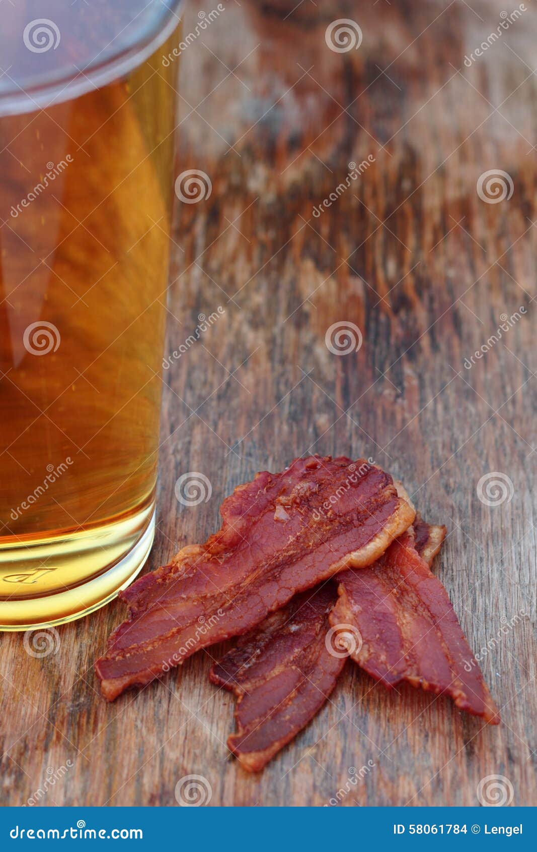 Beer and bacon. stock photo. Image of crisp, roast, thirst - 58061784