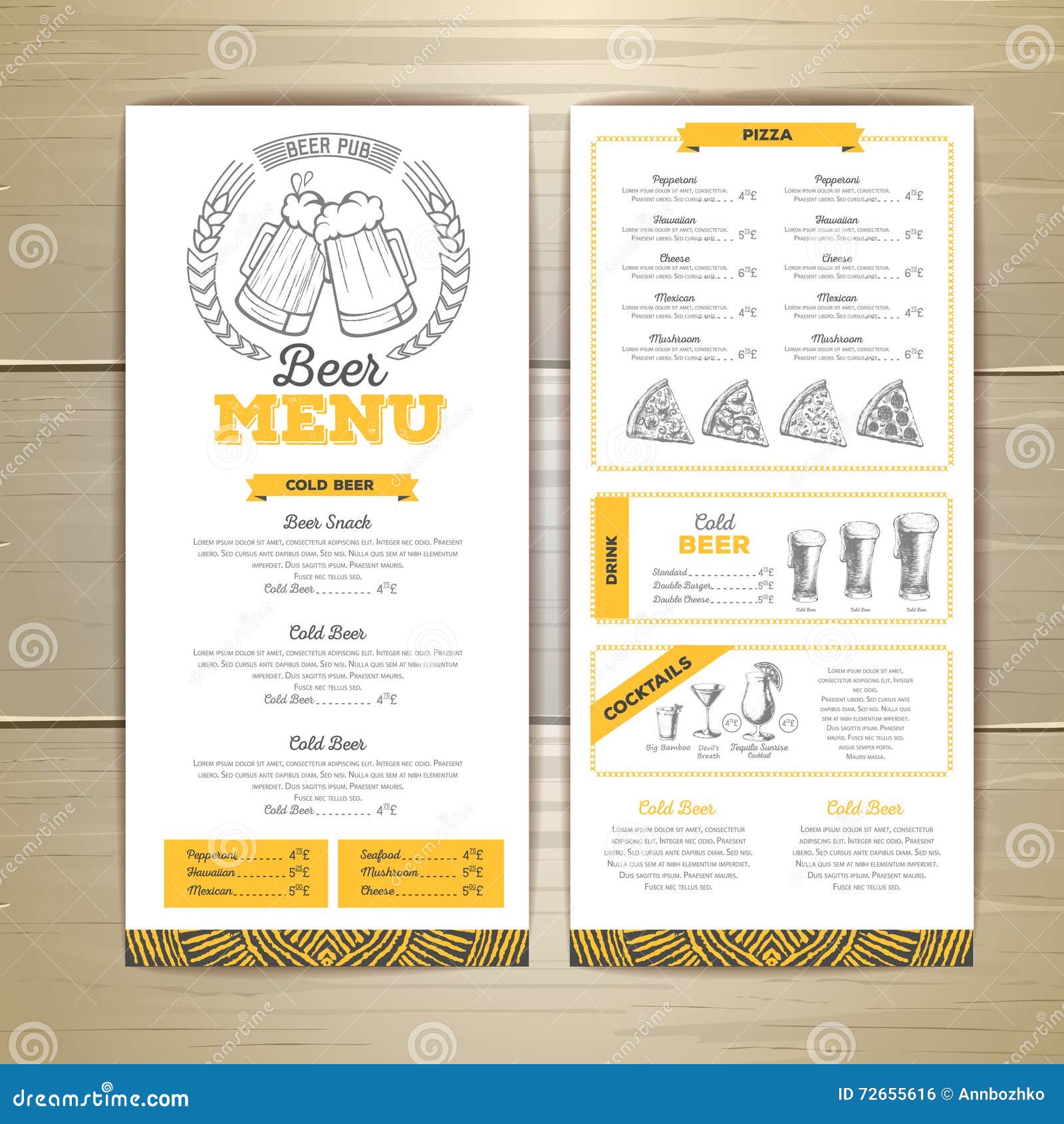 Beer bar menu design. stock vector. Illustration of black - 72655616