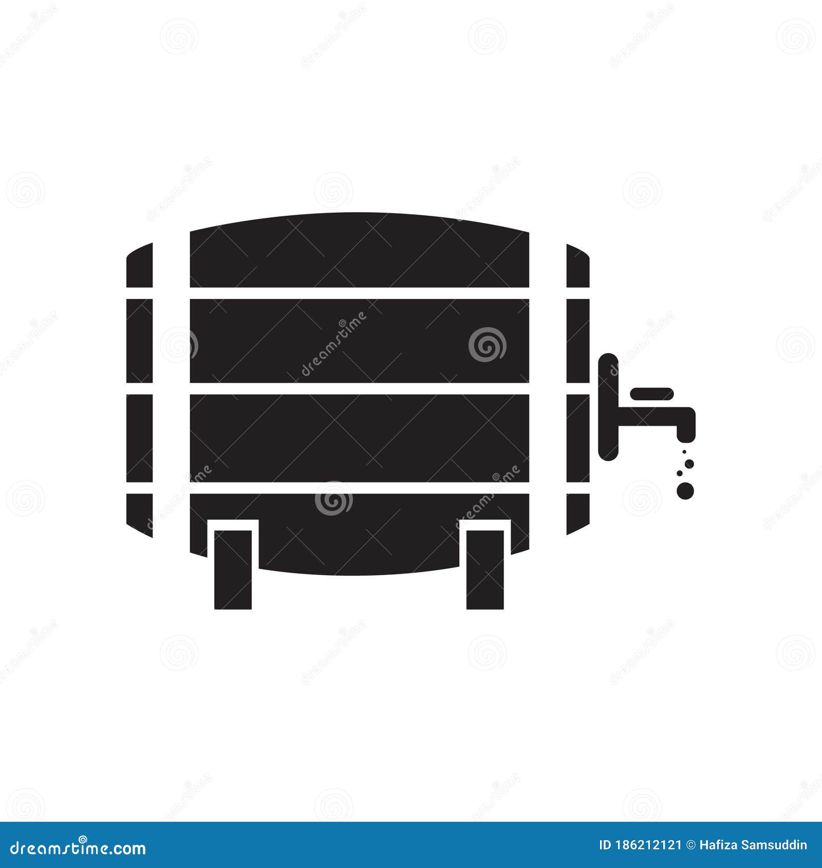Beer Barrel with a Tap. Vector Illustration Decorative Design Stock ...