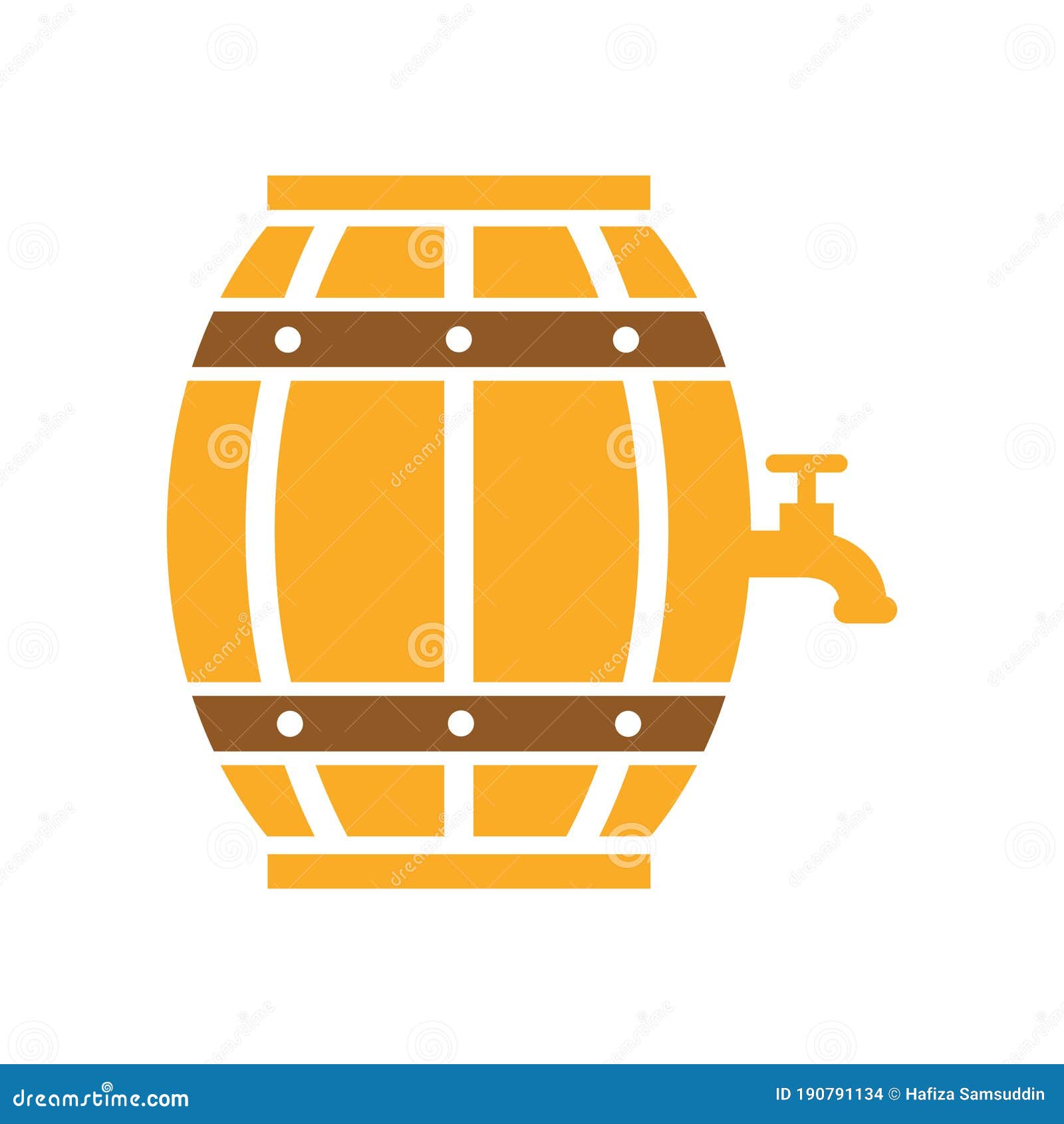 Beer Barrel with Tap. Vector Illustration Decorative Design Stock ...