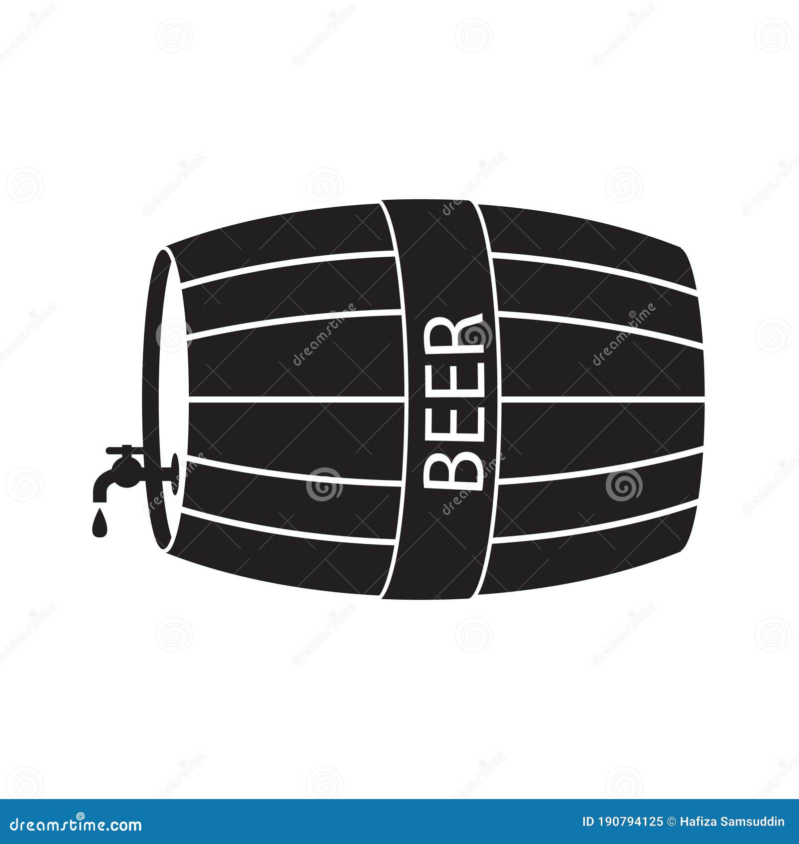 Beer Barrel with Tap. Vector Illustration Decorative Design Stock ...