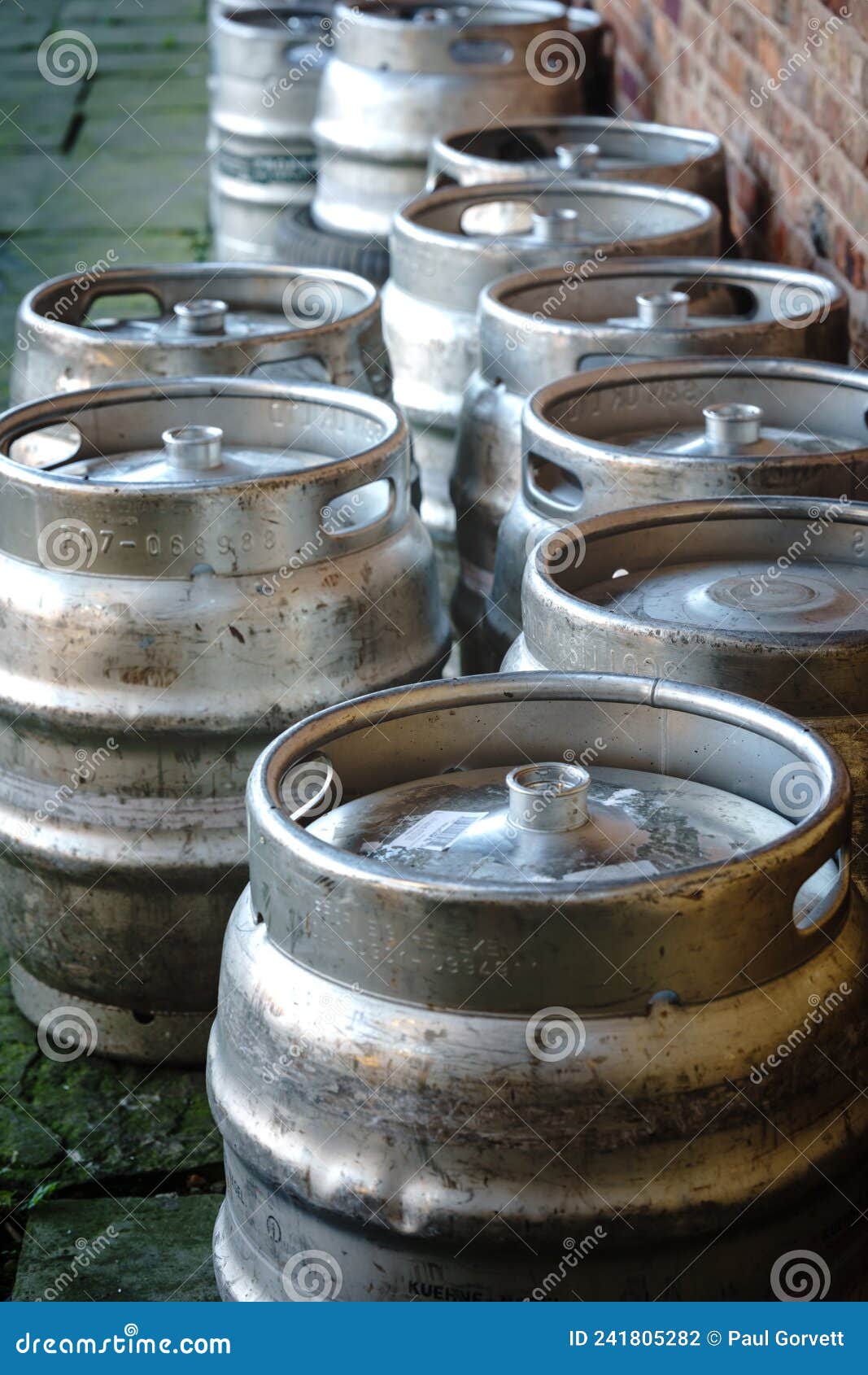 Beer Barrels Metal Containers Stock Photo - Image of beer, industry ...