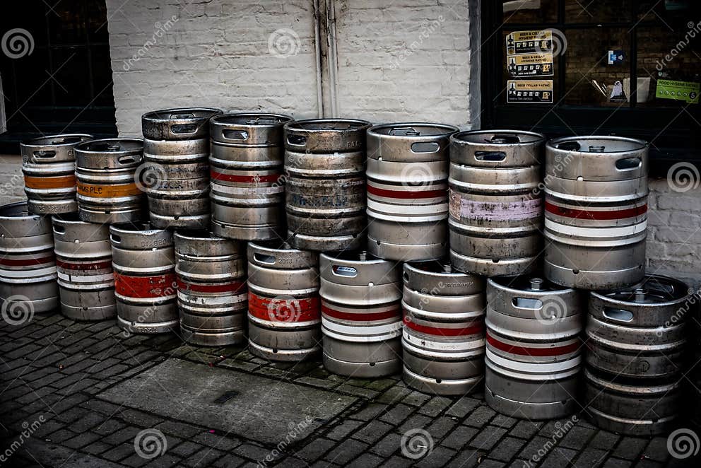 Beer Barrels Outside a Public House Stock Image - Image of public ...