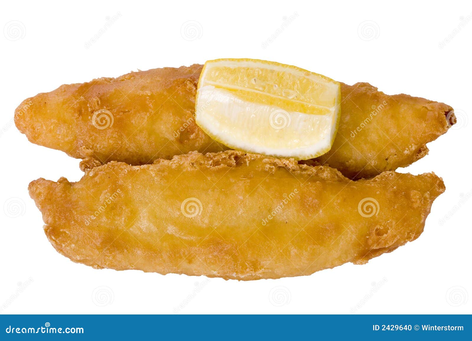 Beer Battered Fish and Lemon Stock Photo - Image of white, golden: 2429640
