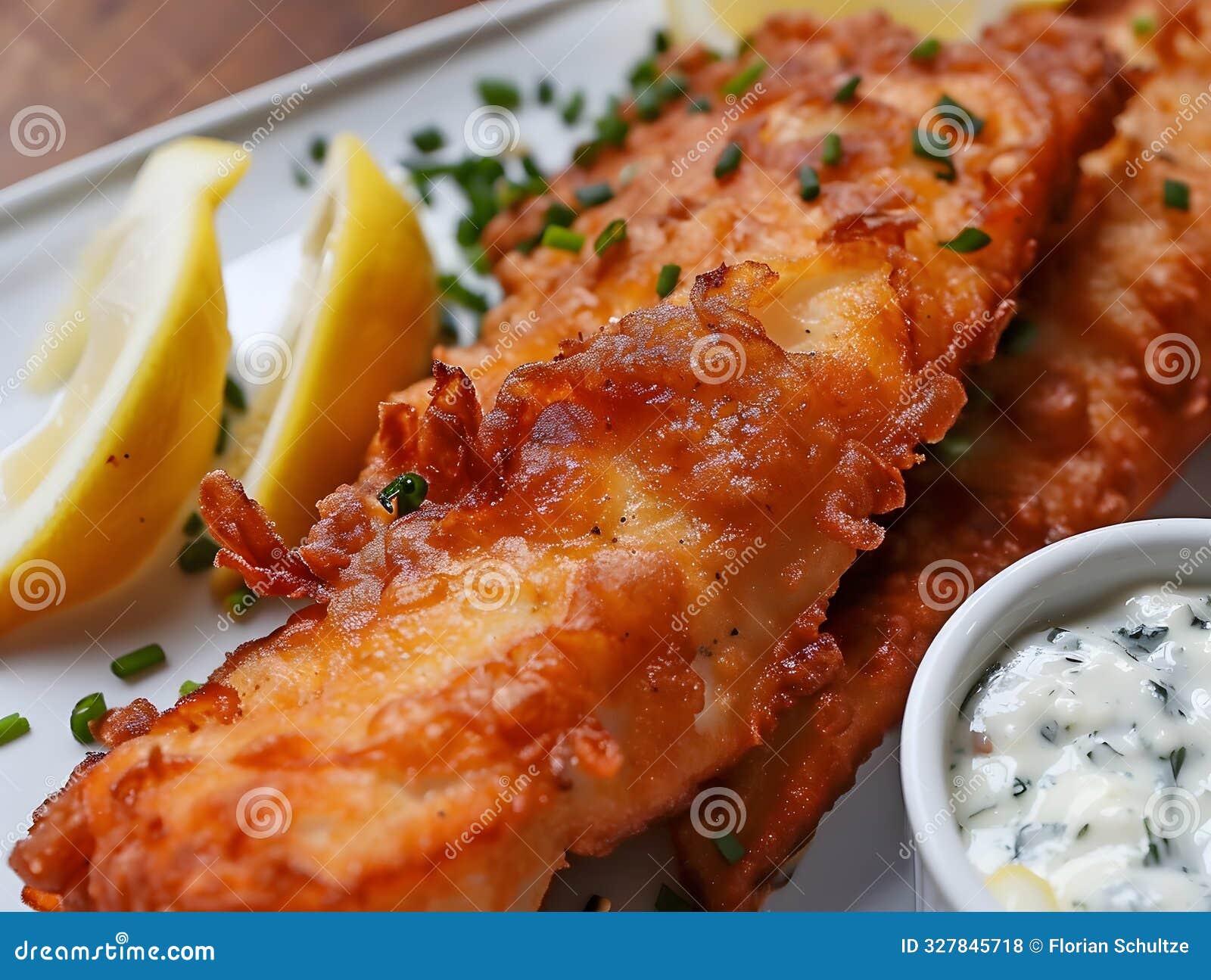 Beer-battered Fish with Tartar Sauce Stock Illustration - Illustration ...