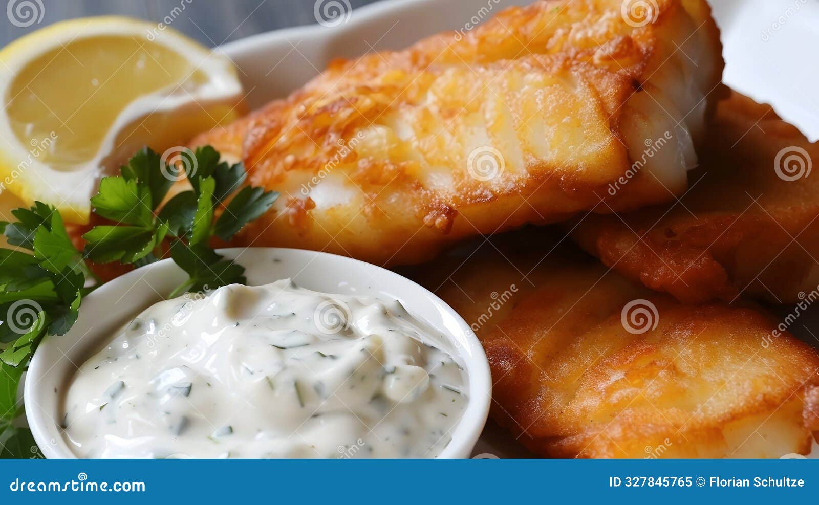 Beer-battered Fish with Tartar Sauce Stock Illustration - Illustration ...