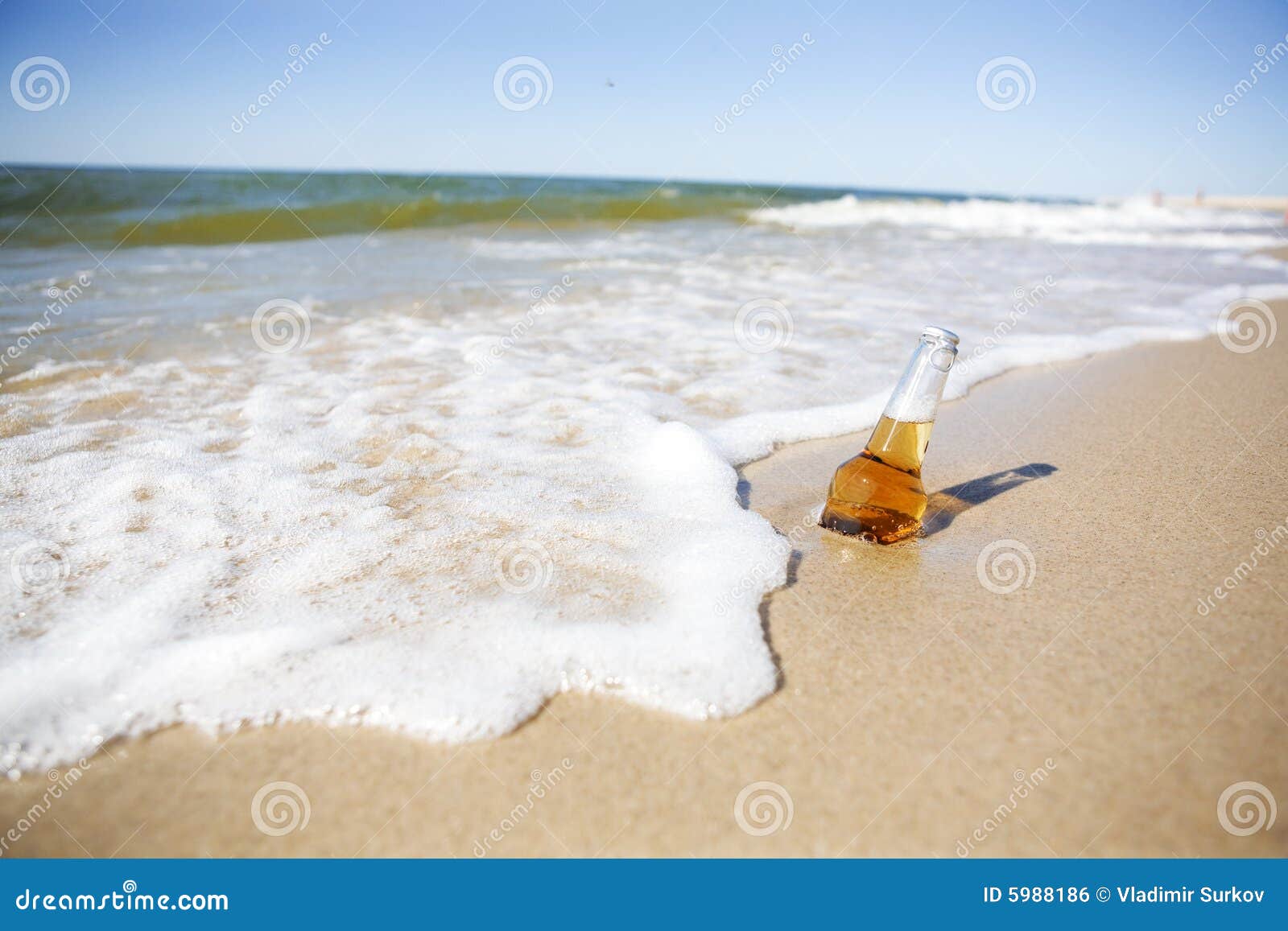 Beer on a Beach stock photo. Image of holiday, beach, vacation - 5988186