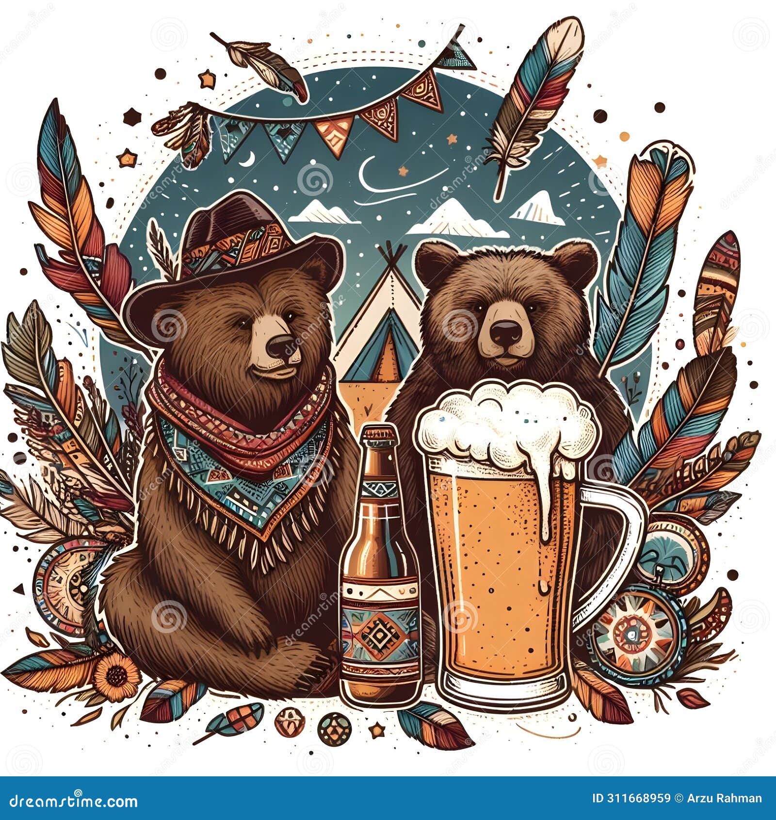 Beer and bear stock illustration. Illustration of jpeg - 311668959