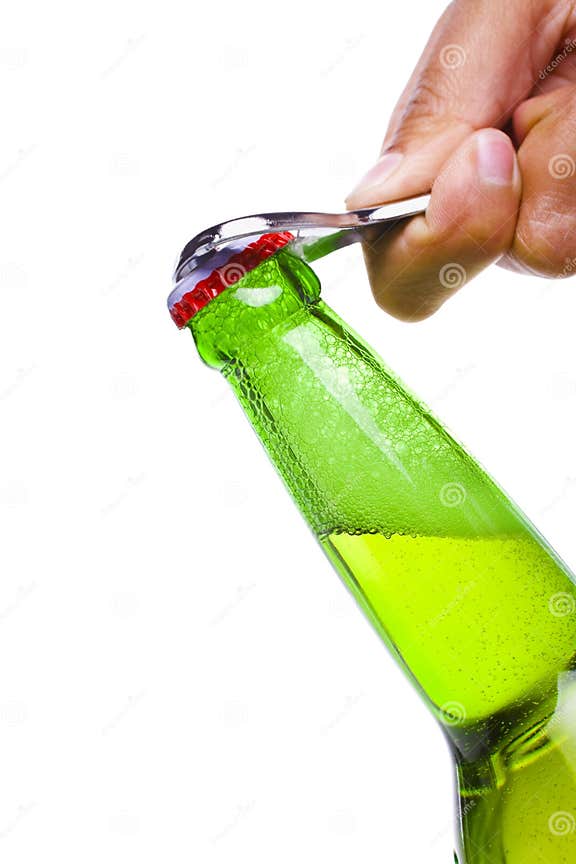 Beer bottle being opened stock image. Image of opener - 8174977