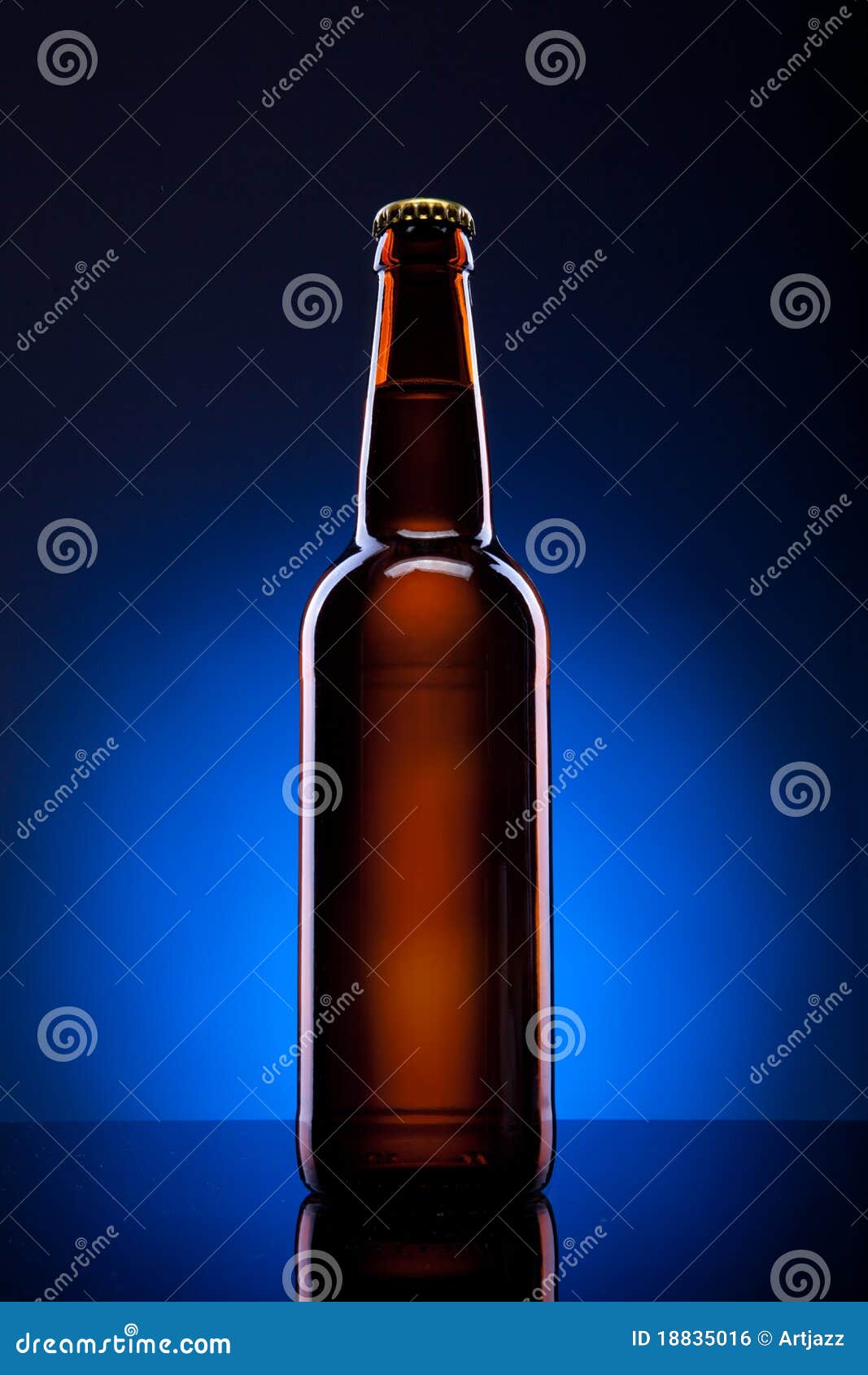 Beer Bottle on Blue Background Stock Photo - Image of fresh, objects ...