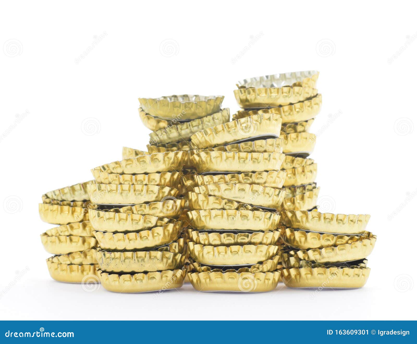 Beer bottle caps in stack stock image. Image of alcohol - 163609301