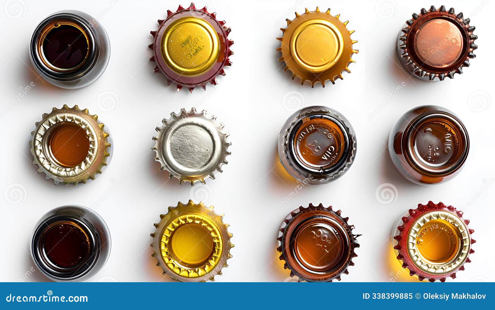 Beer Bottle Cap Isolated on White, Different Sides Stock Illustration ...