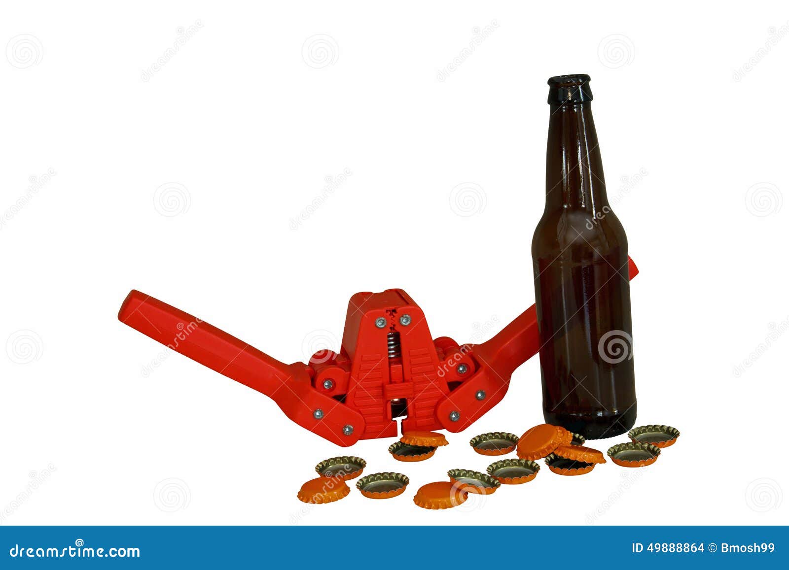 Beer Bottle, Caps, and Capper Stock Photo - Image of brown, beverages ...