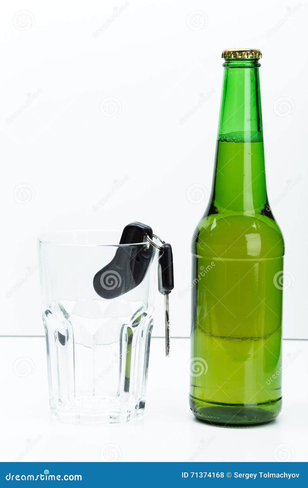 Beer bottle and car keys stock photo. Image of isolated - 71374168