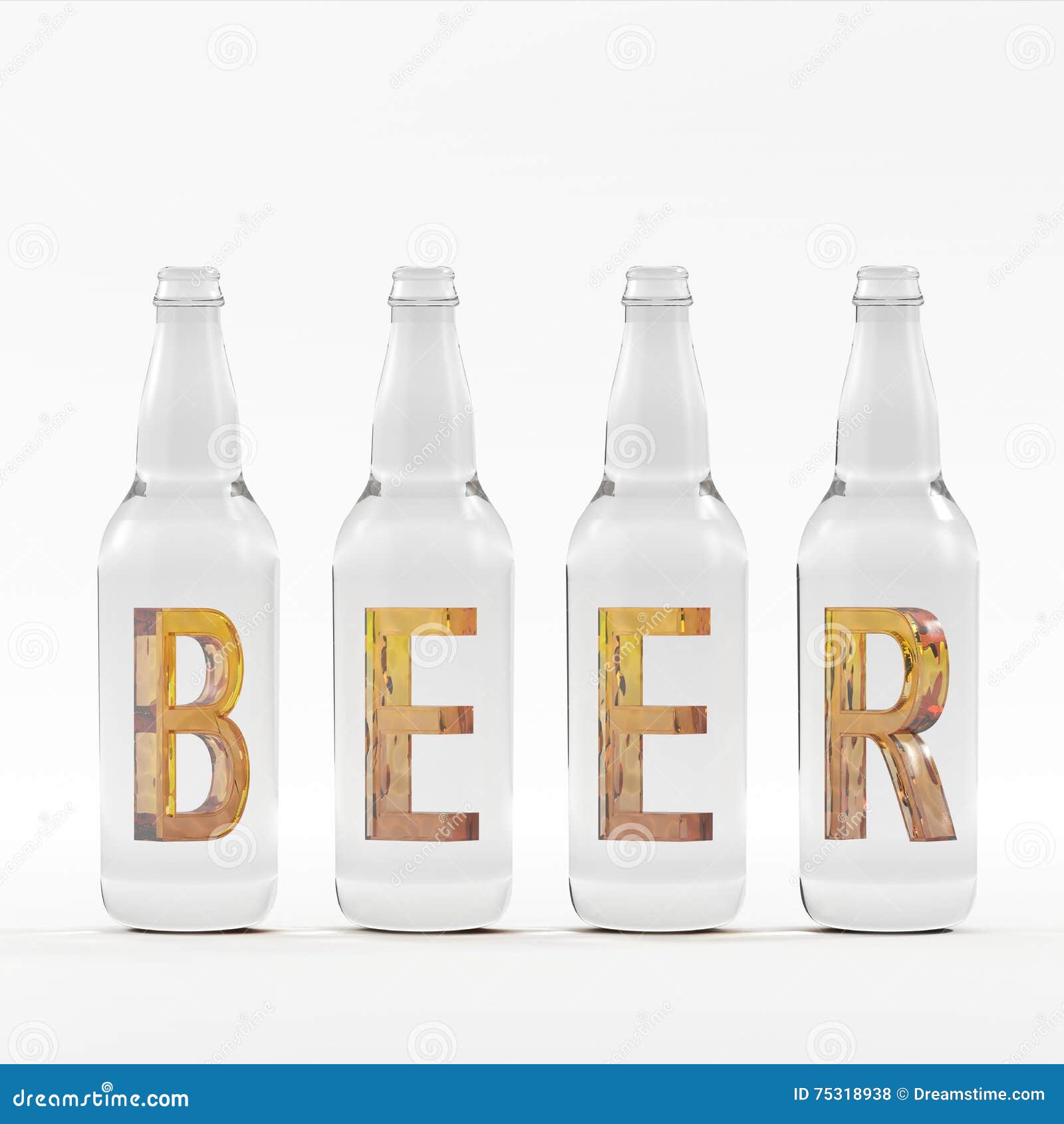 Beer Bottle with Crystal Font Typography and Calligraphy Collection ...