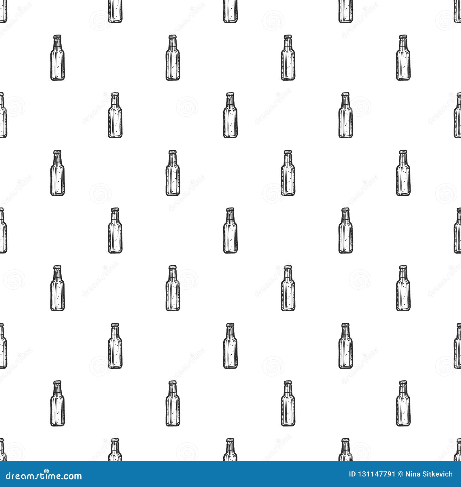 Beer Bottle Pattern Seamless Stock Vector - Illustration of craft ...