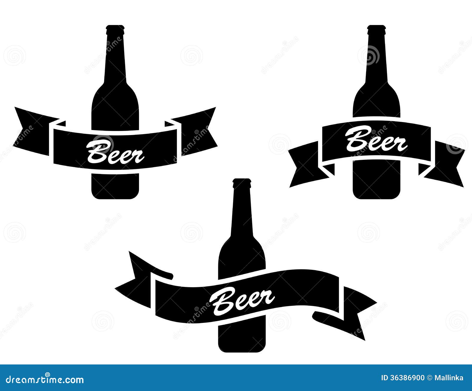 Beer bottle with ribbon stock vector. Illustration of container - 36386900