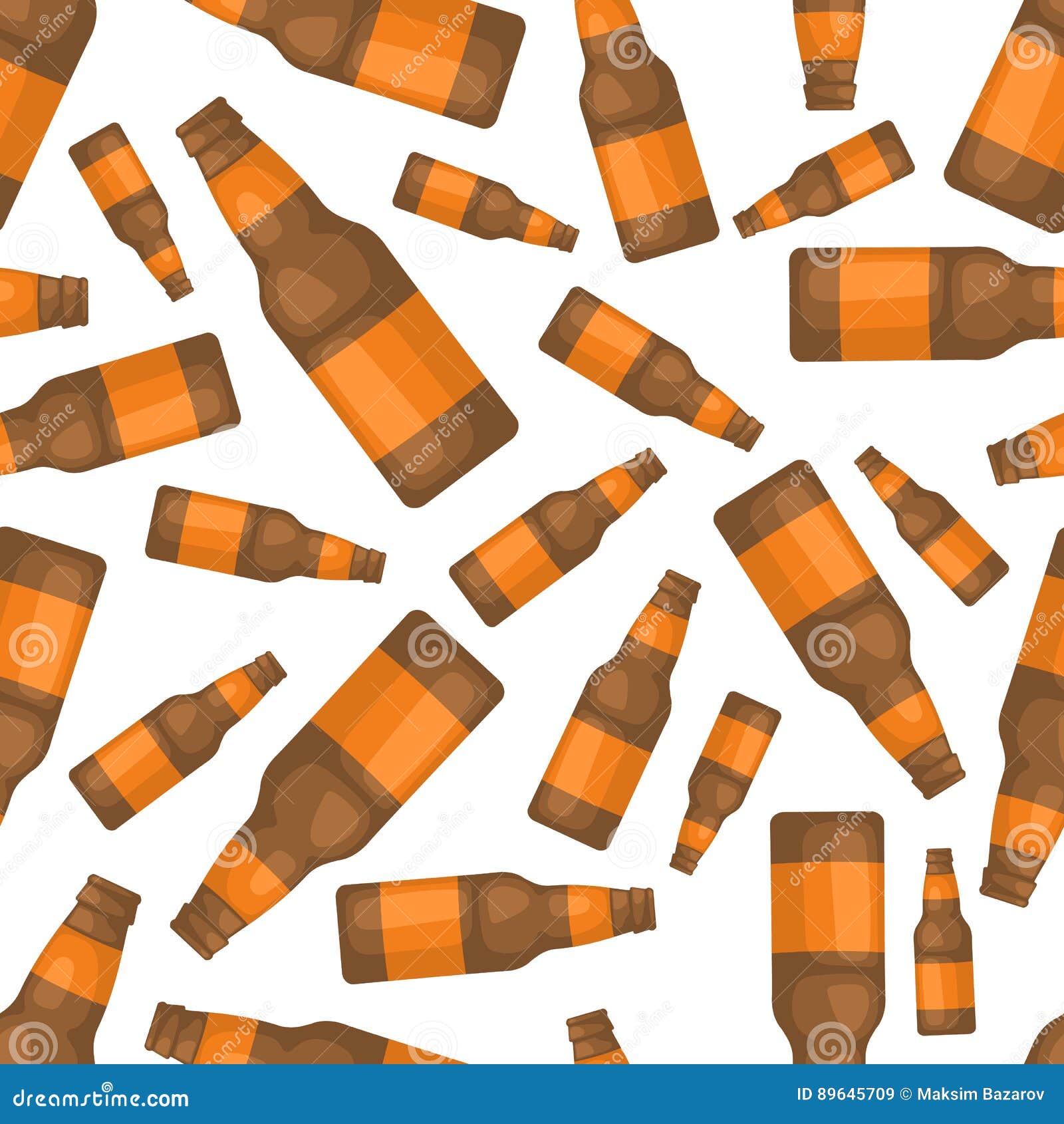 Beer Bottle Seamless Pattern Stock Vector - Illustration of drawn ...
