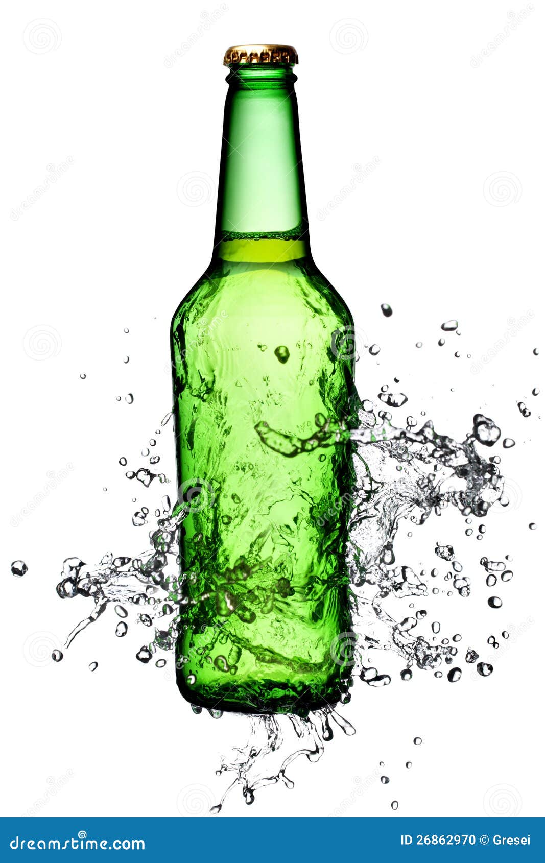 Beer bottle splash stock photo. Image of lager, bubble - 26862970