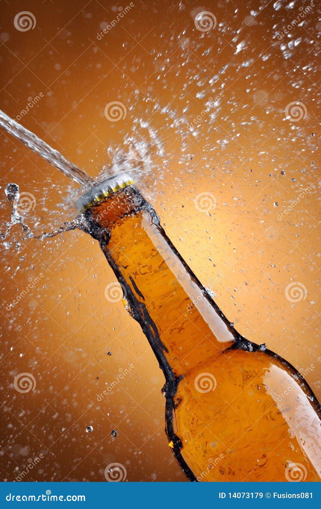 Beer Bottle Sprayed with Water Stock Image - Image of freshness, glass ...