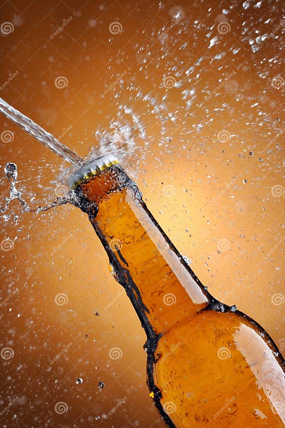 Beer Bottle Sprayed with Water Stock Image - Image of freshness, glass ...