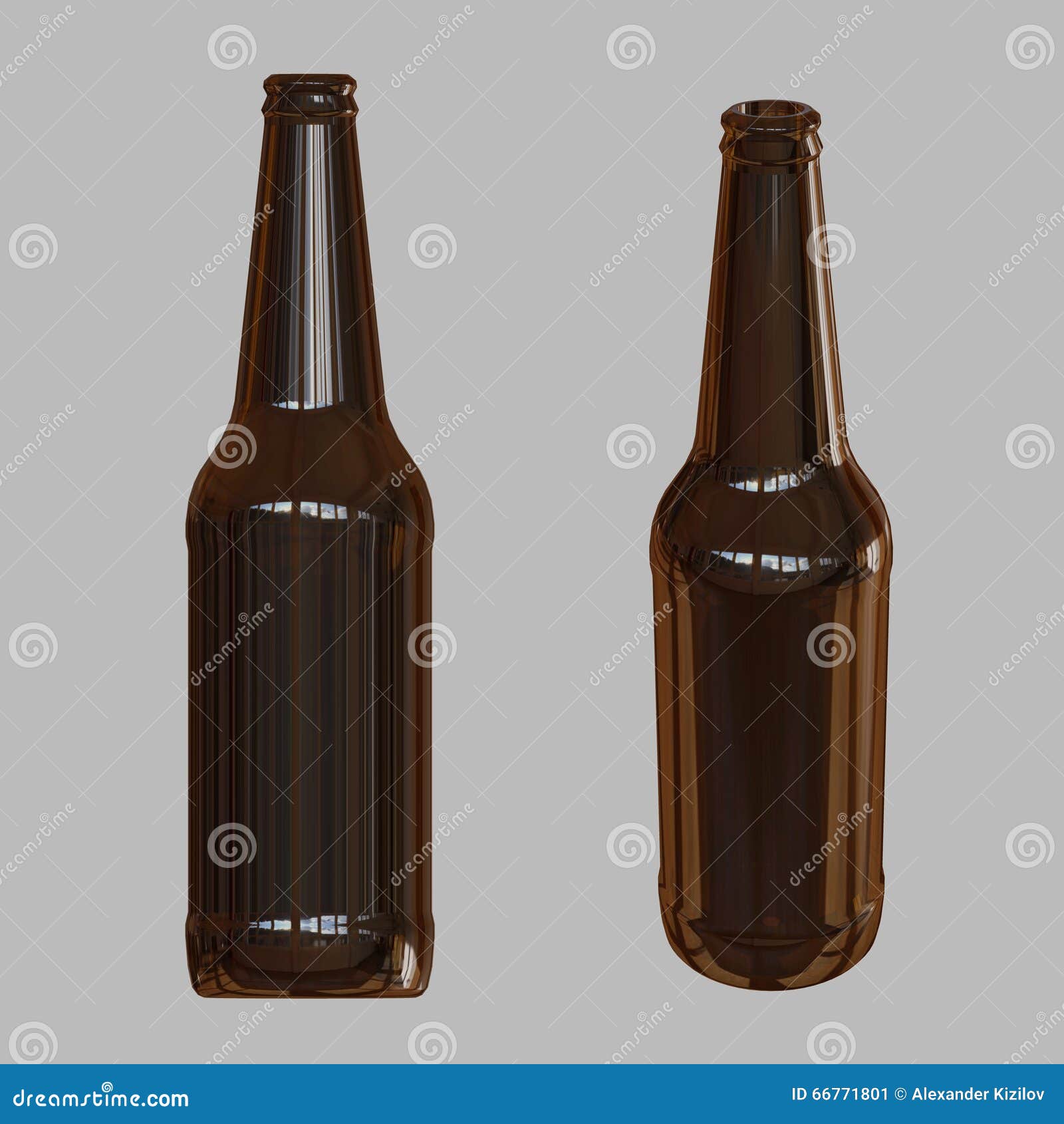 Beer Bottle Template. 3D Render. Stock Illustration - Illustration of ...