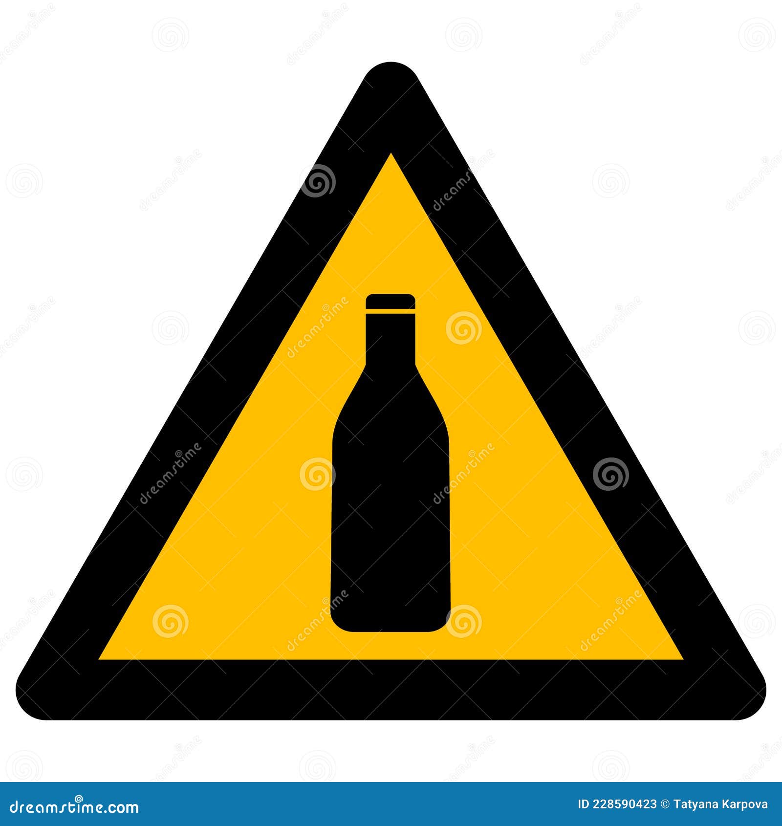Beer Warning Sign Yellow. Alcohol Hazard Attention Symbol. Danger Road ...