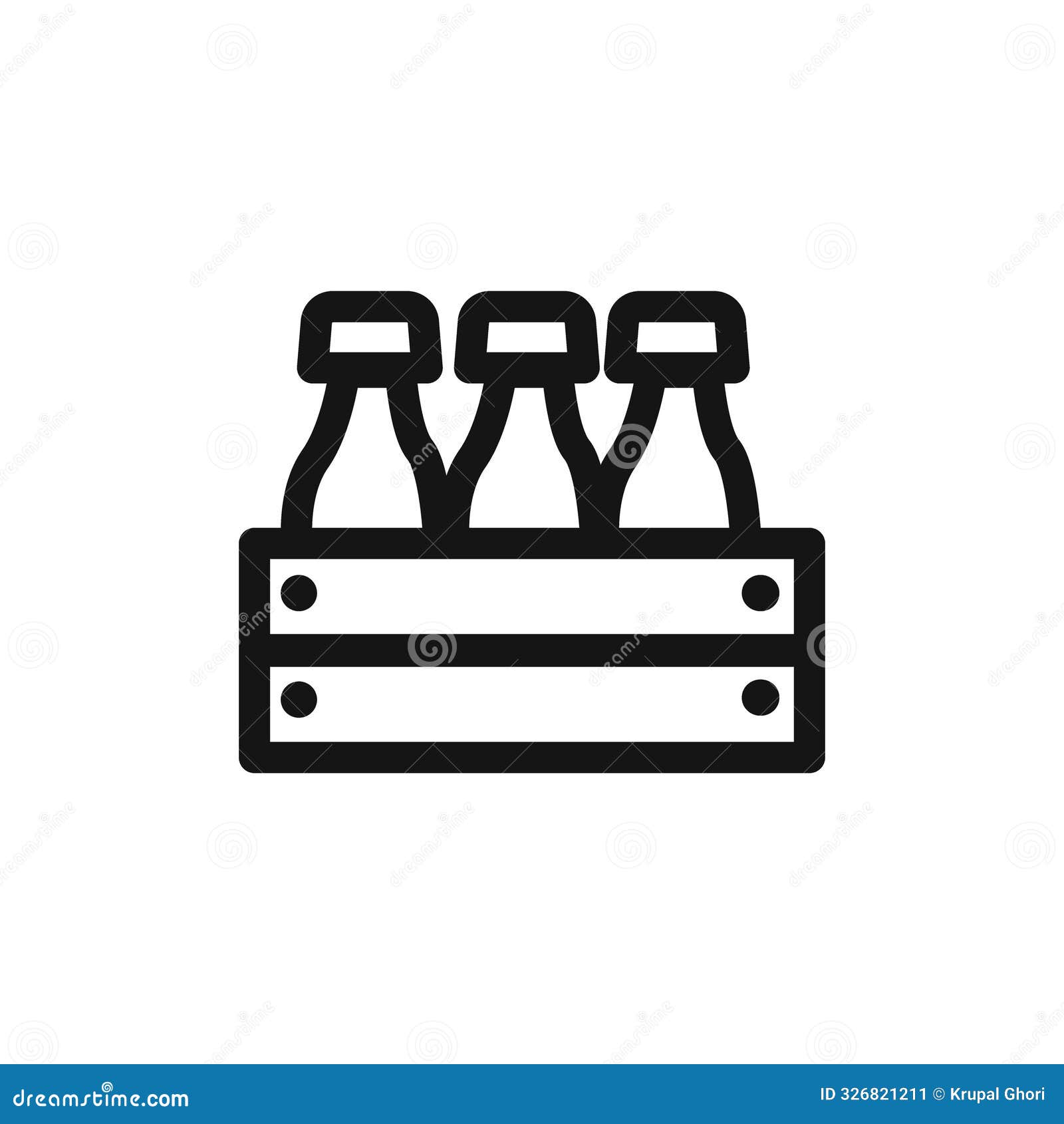 Beer Bottles in Basket Icon Linear Vector Graphics Sign Stock Vector ...