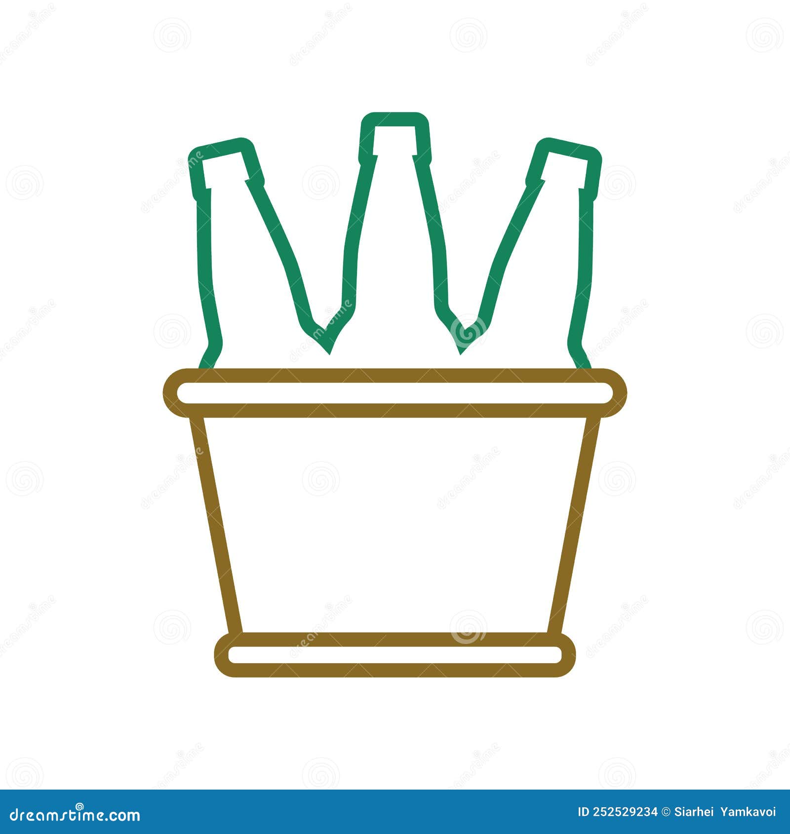 Beer Bottles in a Bucket. Vector Illustration. Stock Vector ...