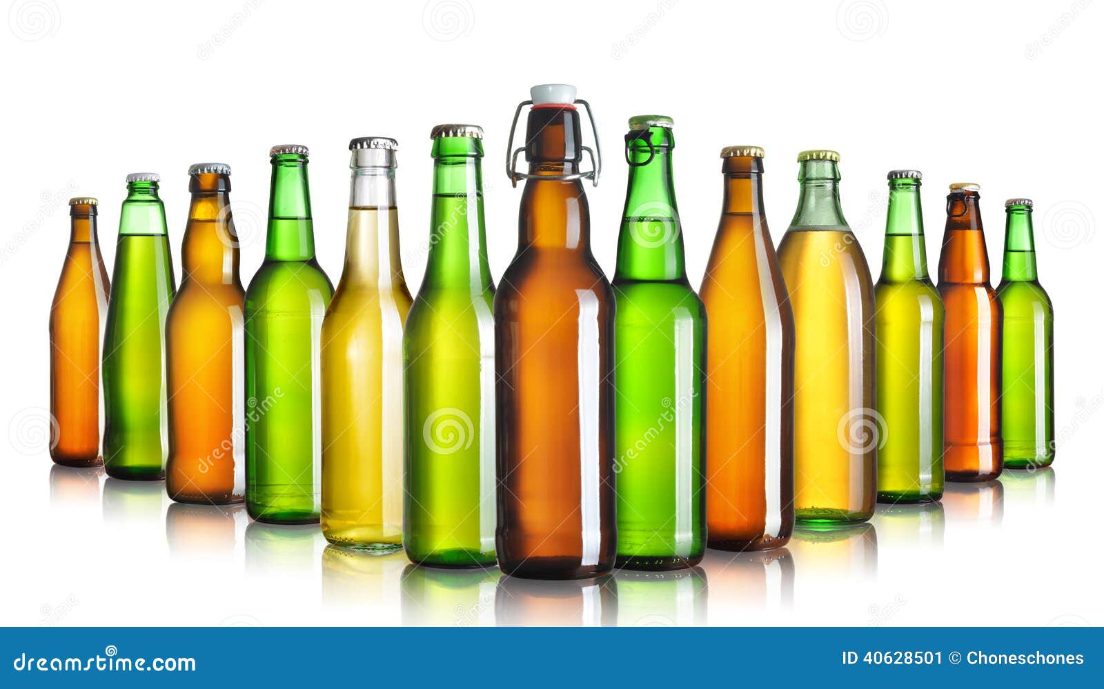 Beer bottles stock image. Image of close, unlabeled, lager - 40628501