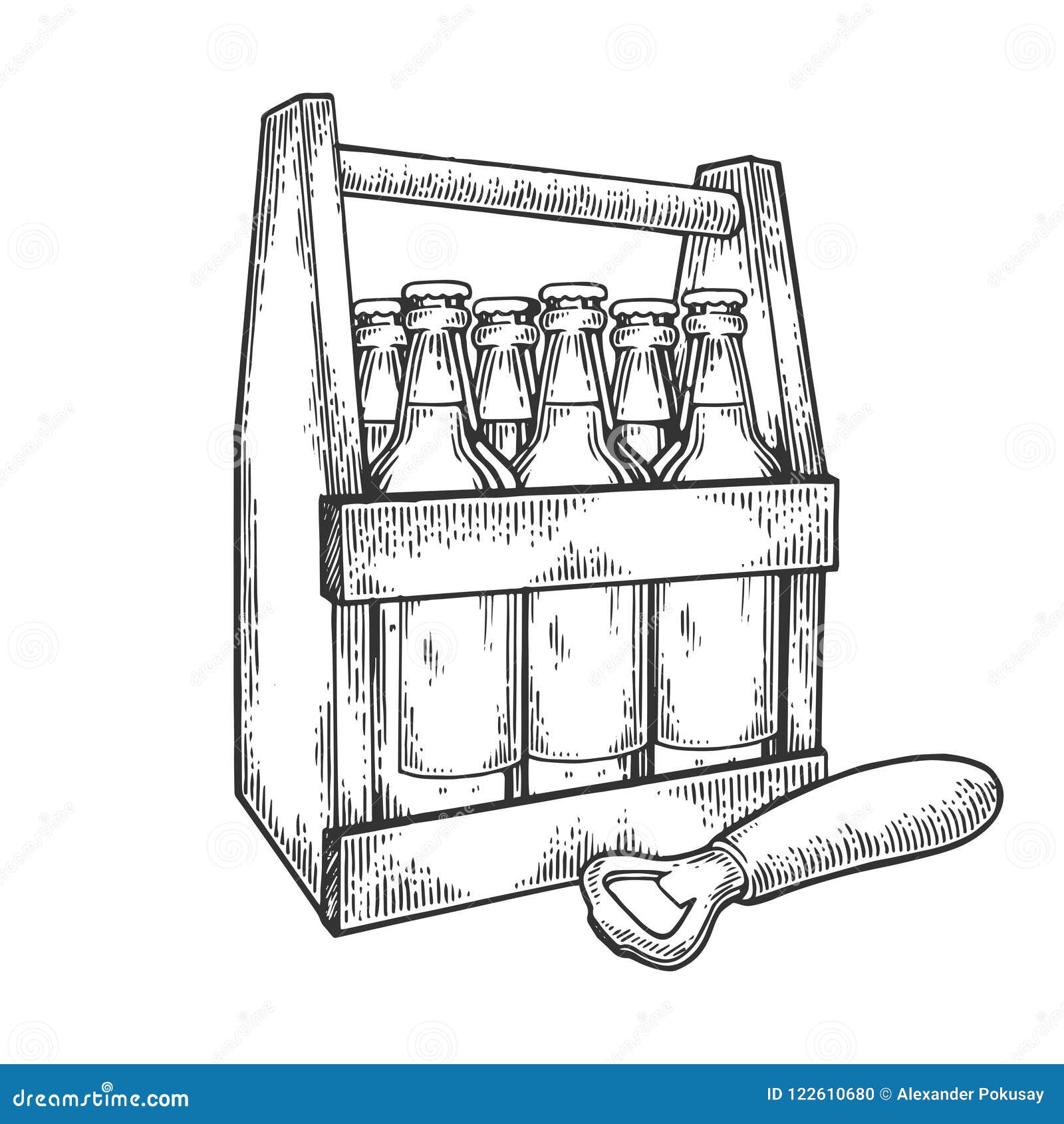 Beer Box Engraving Vector Illustration Stock Vector - Illustration of ...