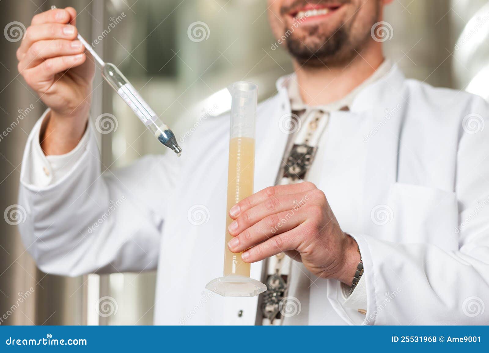 Beer Brewer in His Brewery Examining Stock Photo - Image of examine ...