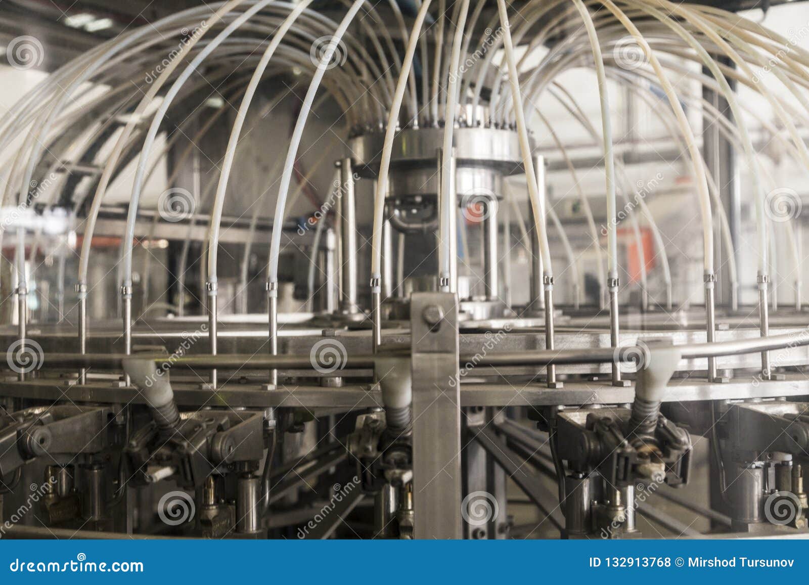 Beer Brewing Process on Brewery - Bottling Machine Stock Photo - Image ...