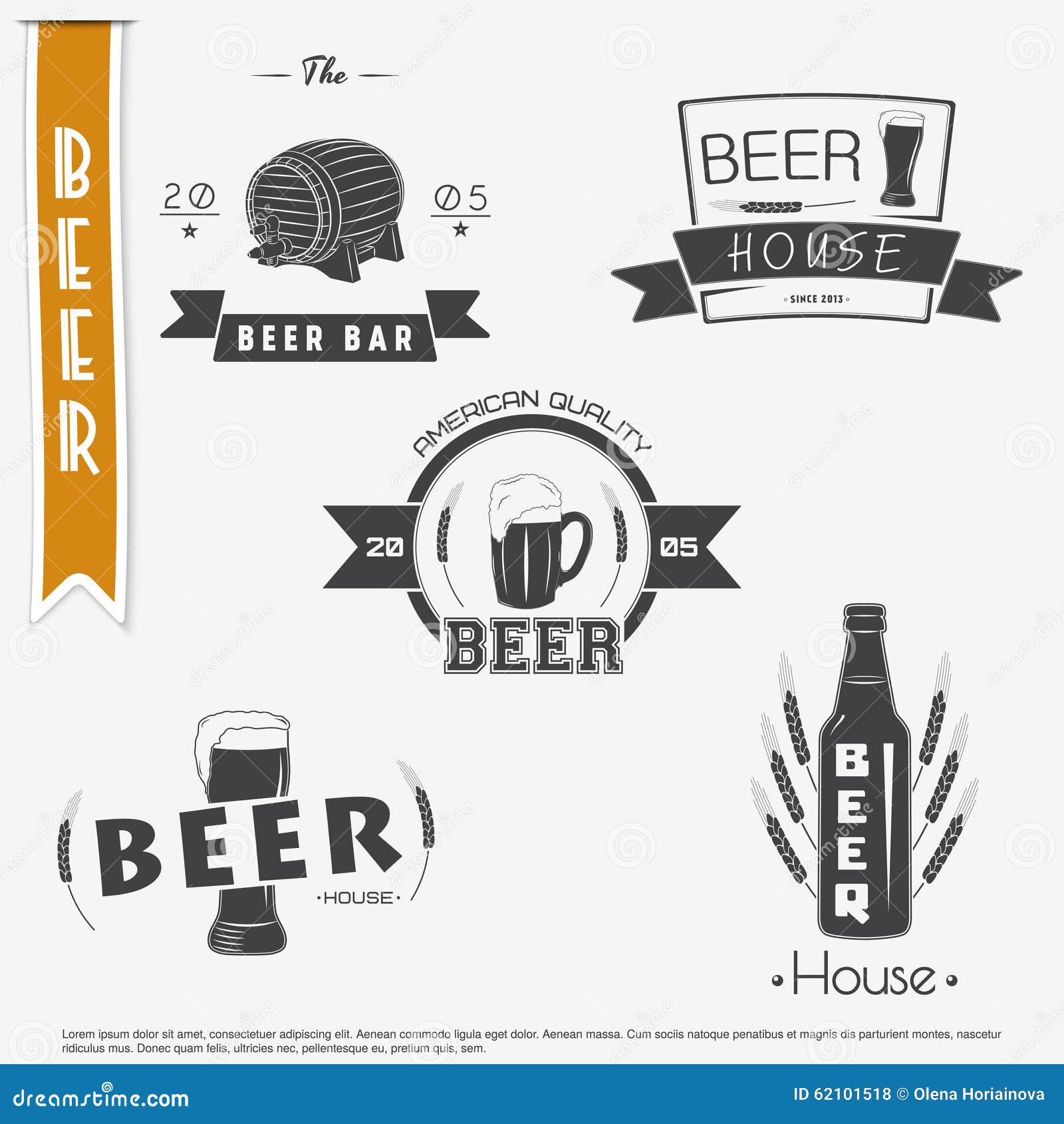 Beer And Brewing. Set. Brewing Typographic Labels, Logos And Badges ...