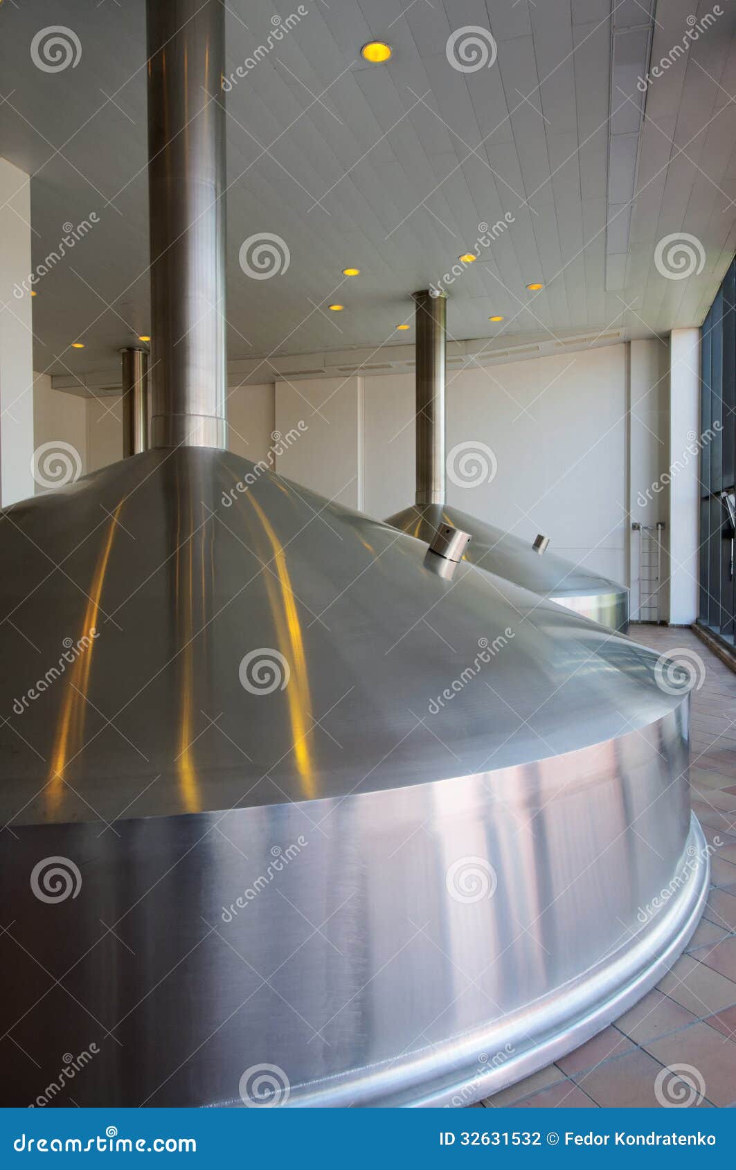 Beer-brewing tanks stock photo. Image of tank, industrial - 32631532