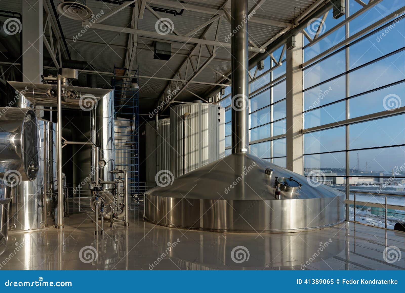 Beer-brewing tanks stock image. Image of industrial, processing - 41389065