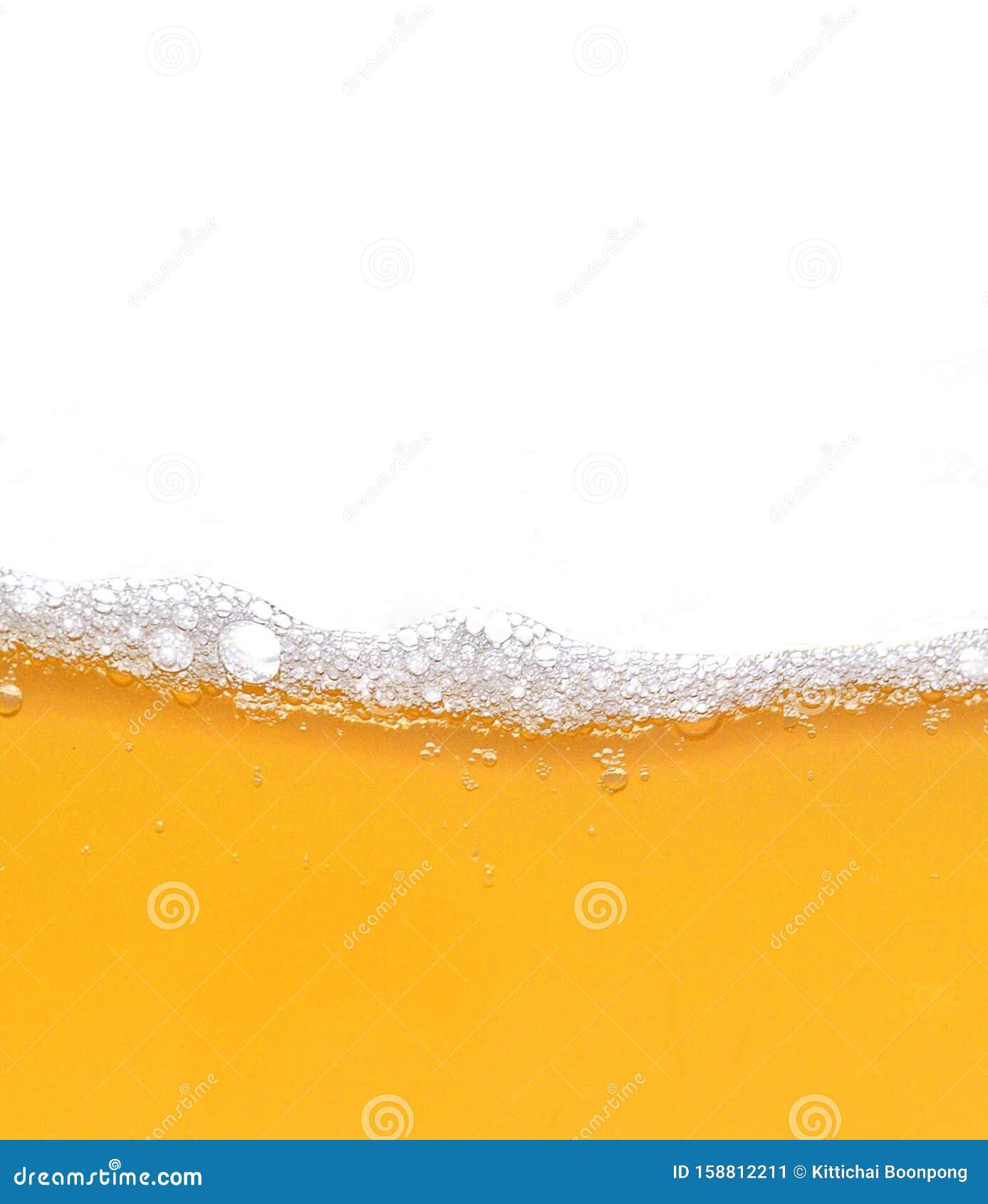 Beer Bubbles Background with Realistic White Foam Stock Image - Image ...