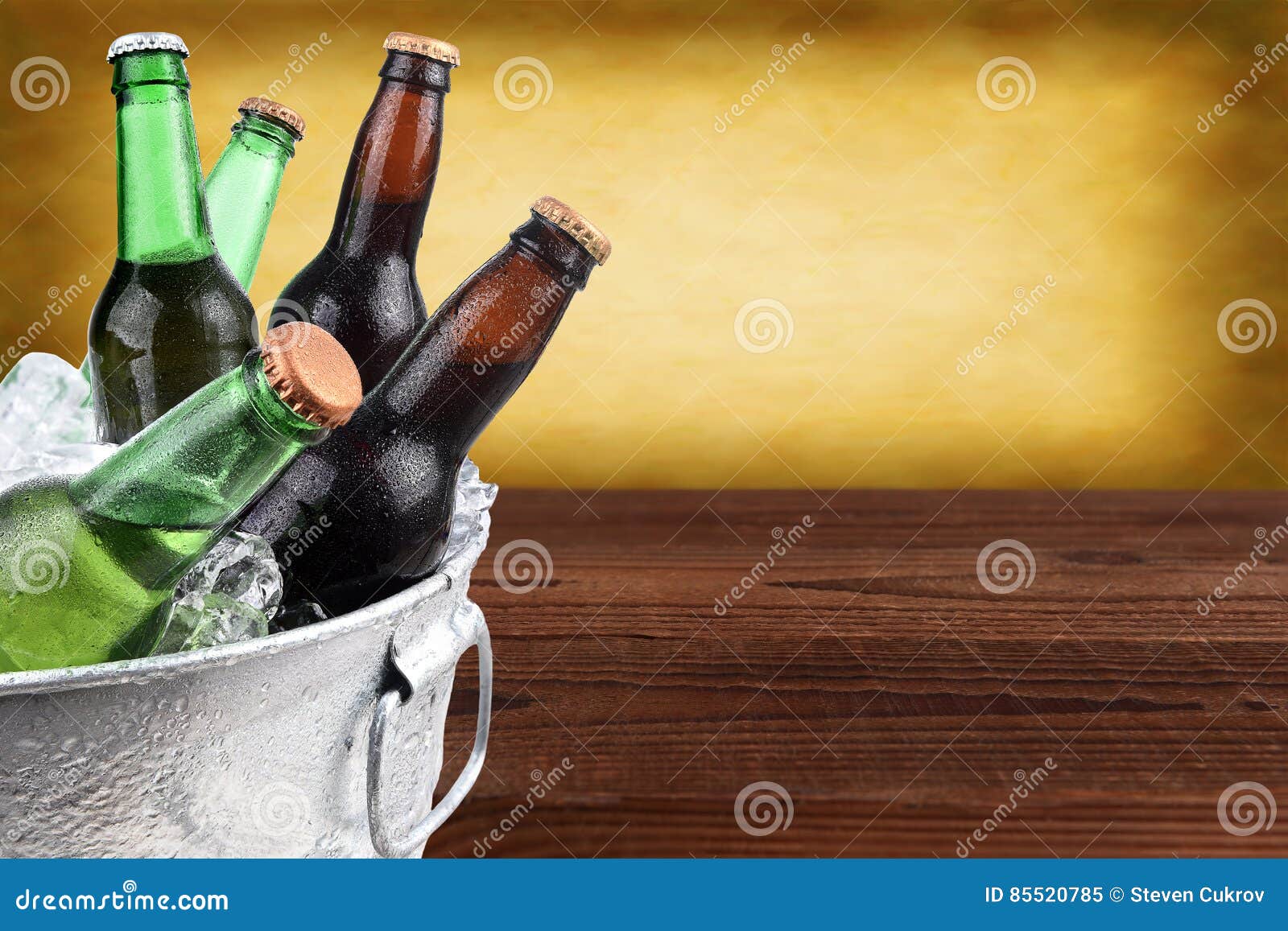 Beer Bucket with Copy Space Stock Image - Image of space, filled: 85520785