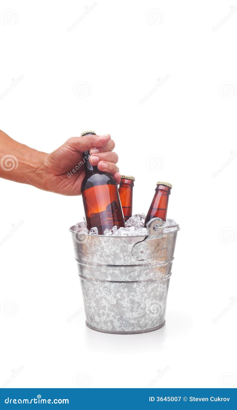 Beer Bucket with Hand stock image. Image of isolation - 3645007
