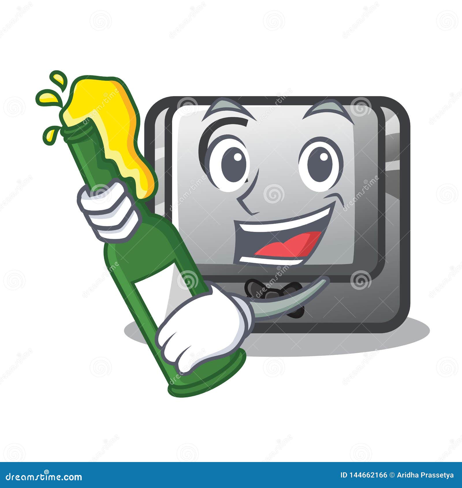 With Beer Button C Installed on Cartoon Computer Stock Vector ...