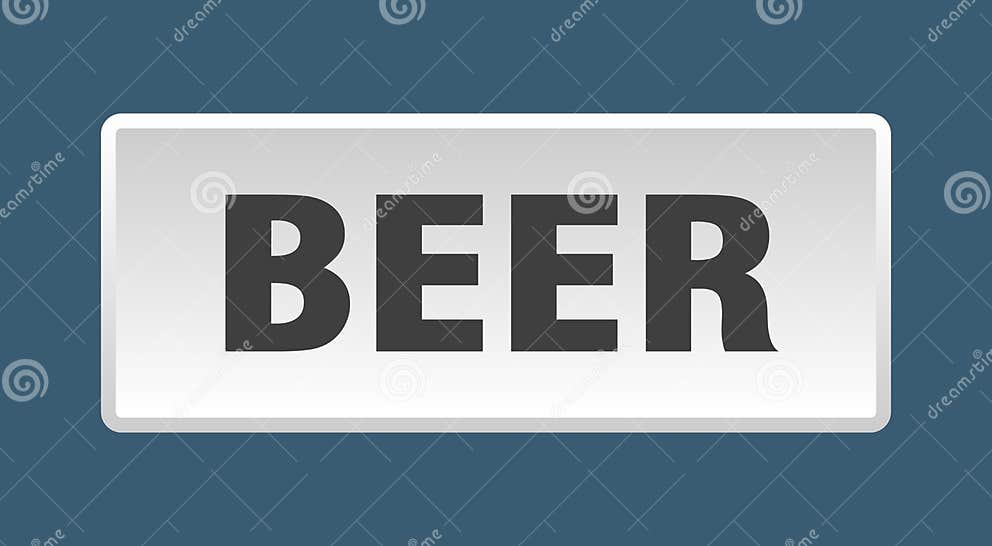 Beer Button. Beer Square Isolated Push Button Stock Vector ...