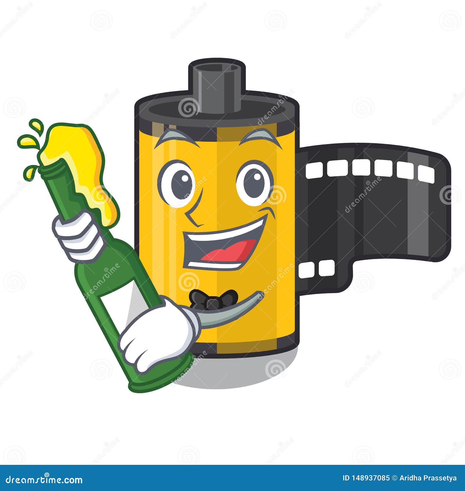 With Beer Camera Roll in the Cartoon Drawer Stock Vector - Illustration ...