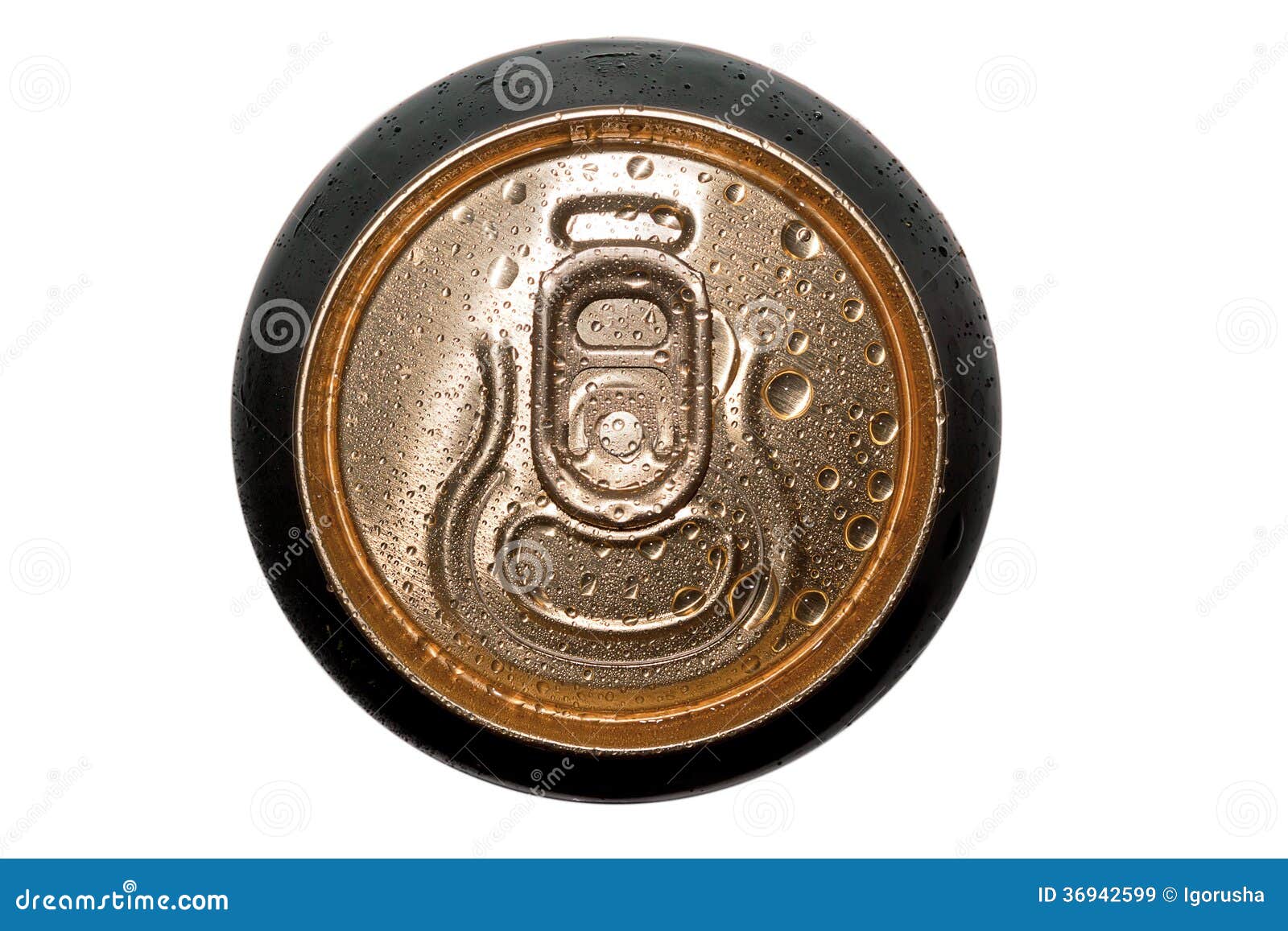 Beer Can with Drops Top View Stock Image - Image of liquid, carbonated ...