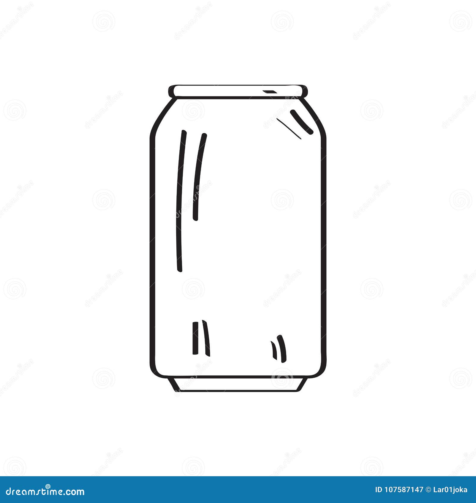 Beer can outline stock vector. Illustration of water - 107587147