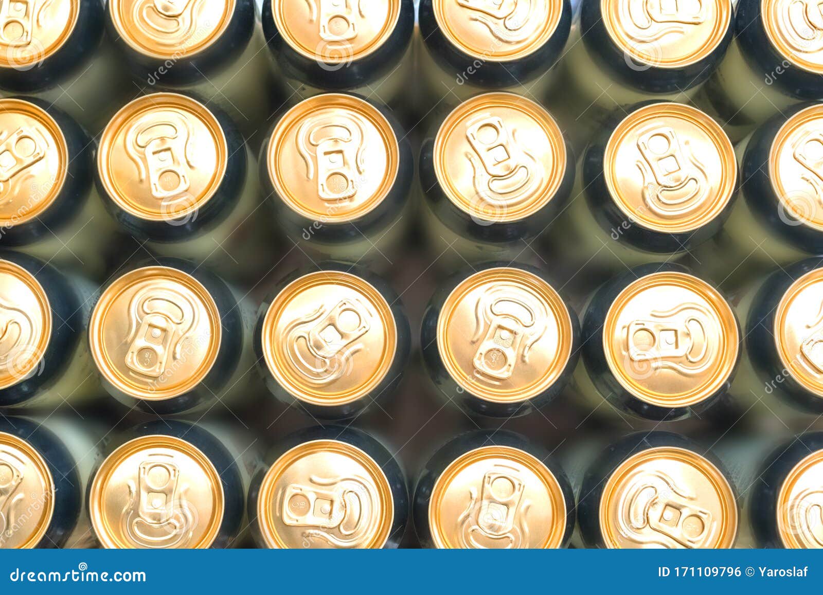 Beer Cans Background is Gold Stock Photo - Image of refreshment, cold ...