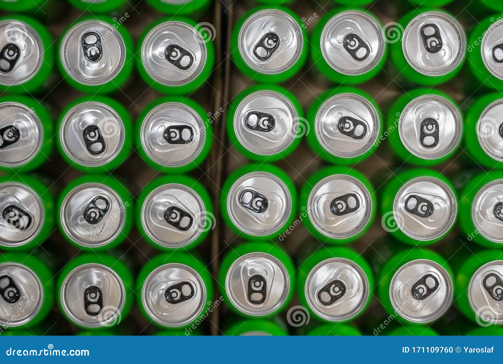Beer Cans Background is Green Stock Photo - Image of fresh, background ...