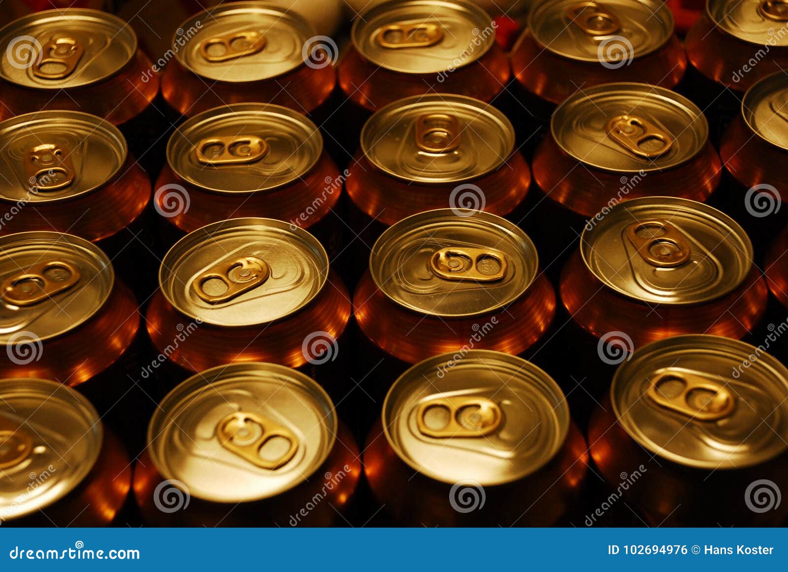 Beer cans stock photo. Image of beer, cold, gold, background - 102694976