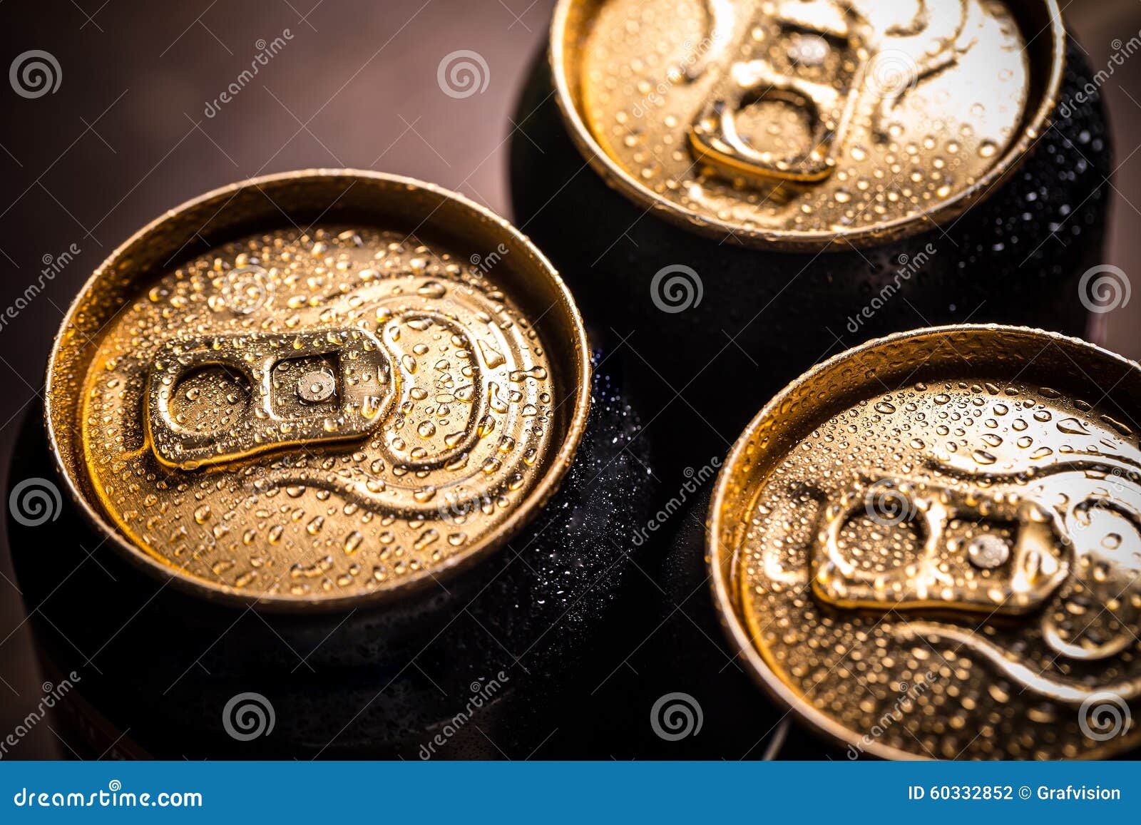 Beer cans stock photo. Image of droplet, container, closeup - 60332852