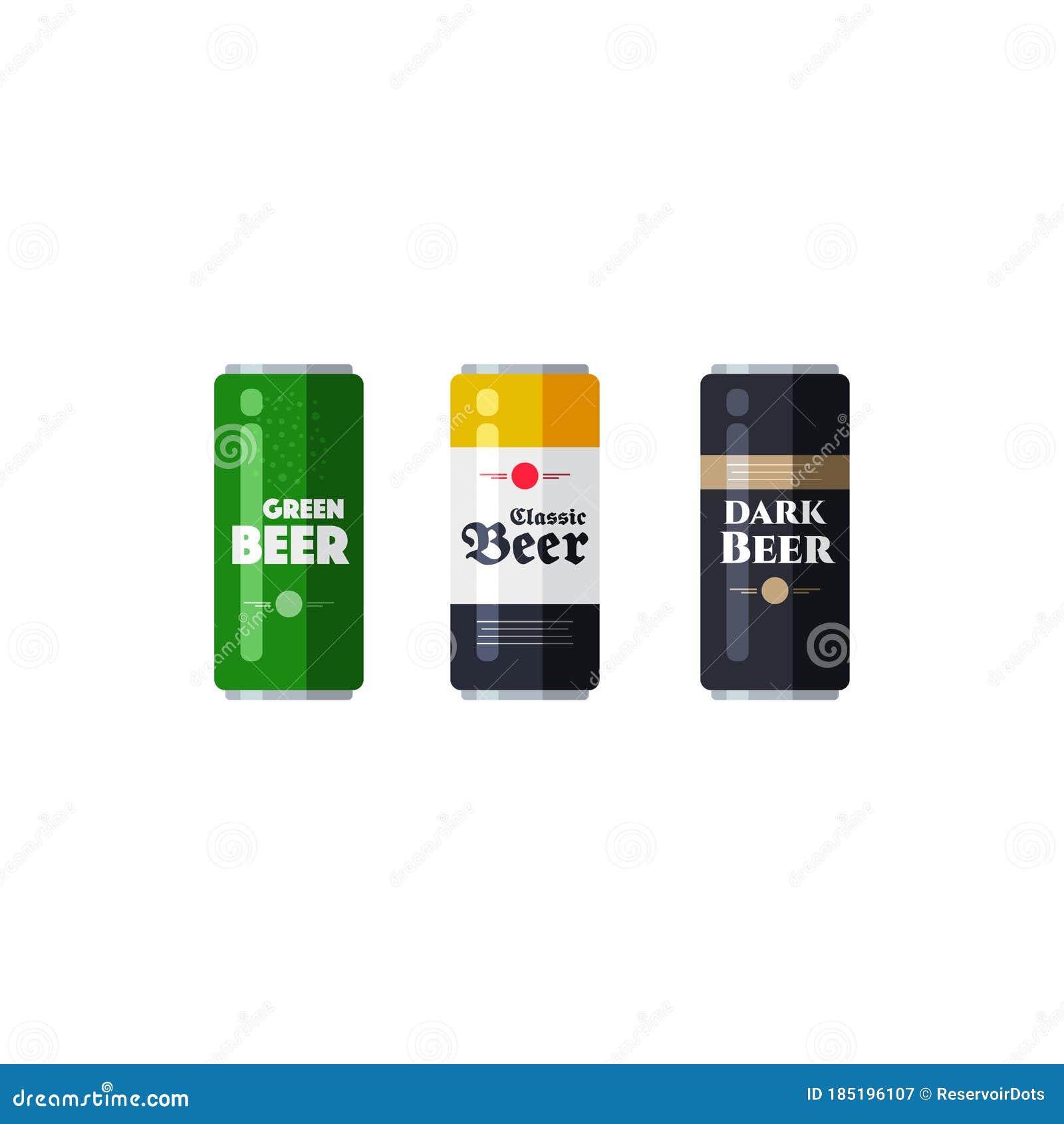 Beer Cans Vector Icons stock vector. Illustration of alcohol - 185196107