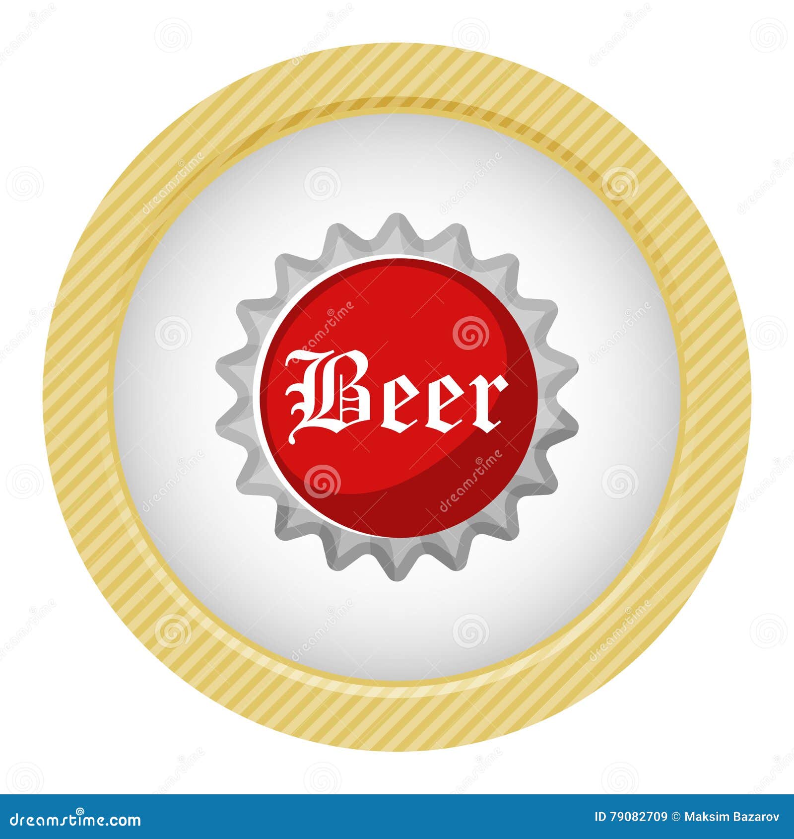 Beer cap colorful icon stock vector. Illustration of bottle - 79082709